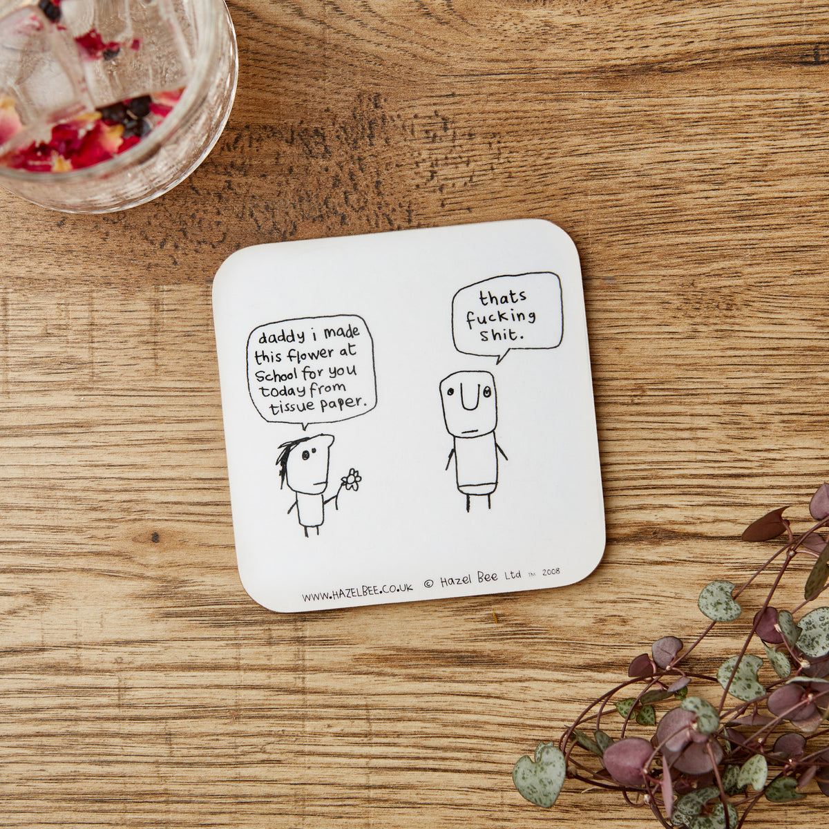 Daddy Shit Tissue Paper Flower Coaster – Hazel Bee